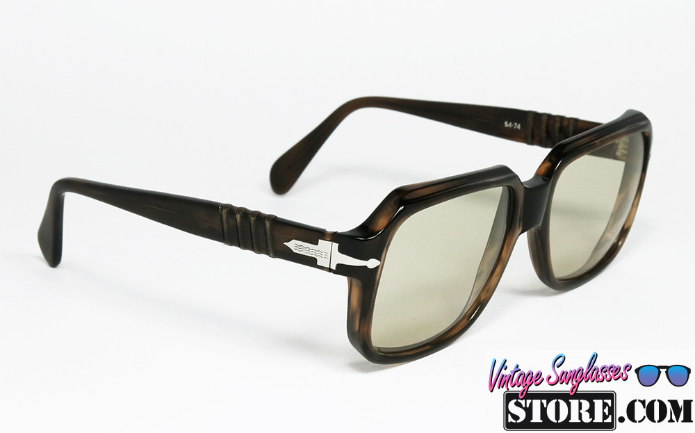 Persol RATTI 69157 81 PERSOLMATIC Dark Brown-Silver square sunglasses